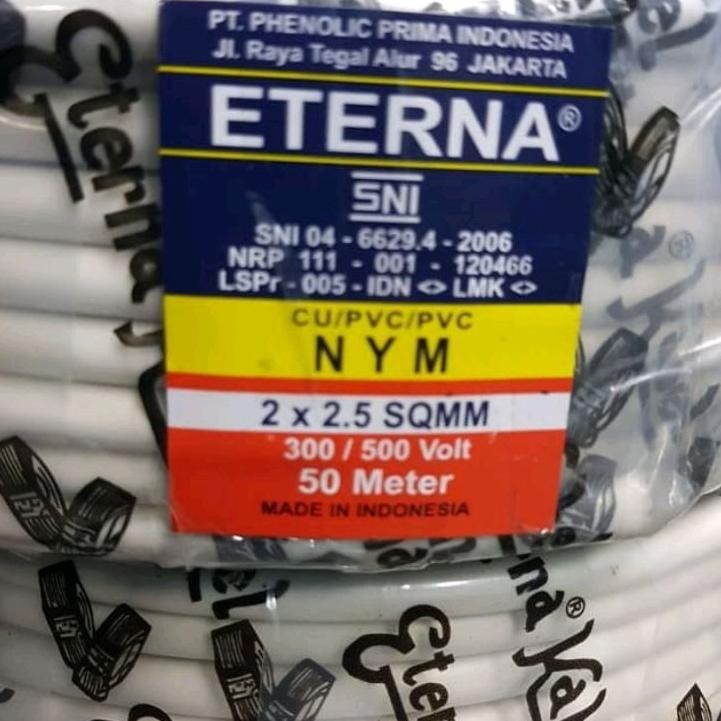 Jual KABEL LISTRIK ETERNA NYM 2X2.5 DIECER PER 1/2ROL ATAU 25METER | Shopee Indonesia