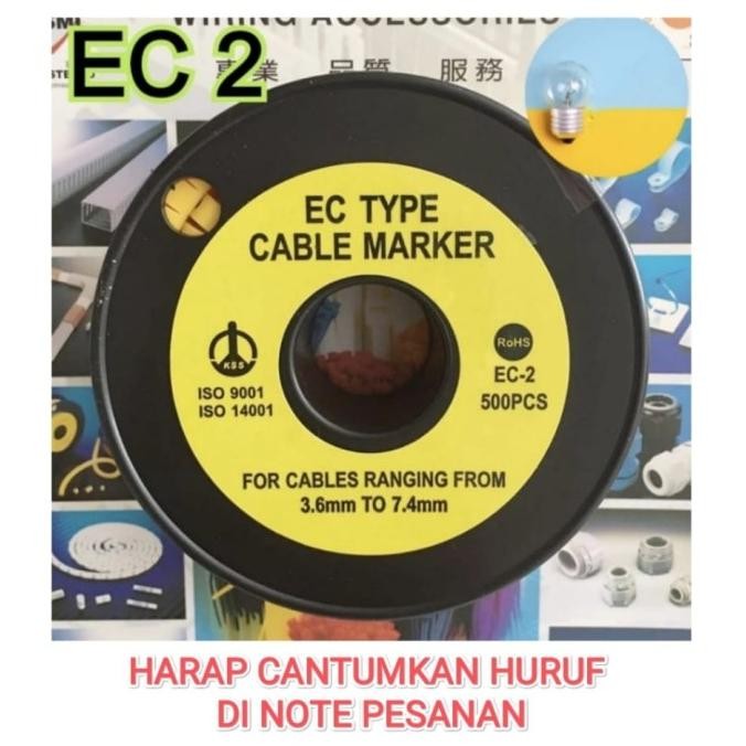 Jual TERBARU - kabel cable marker huruf A - Z EC-2 EC cable marker ...