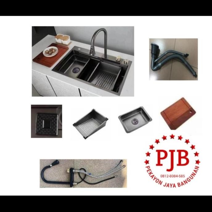 Jual kitchen sink modern 7545 Black /kitchen sink viral 7545 Hitam ...
