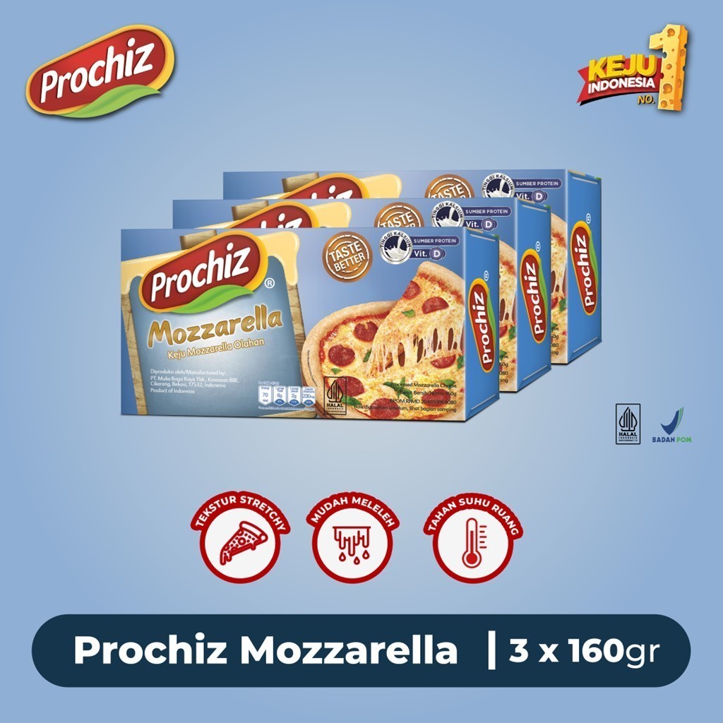 Jual PROCHIZ Mozarella 160gr x 3 pcs | Shopee Indonesia