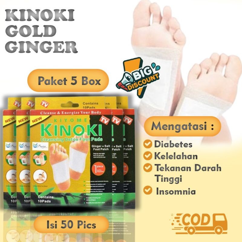 Jual PAKET HEMAT 5 BOX KINOKI 50 Pcs - KINOKI GOLD DETOX KOYO KAKI ASLI ...