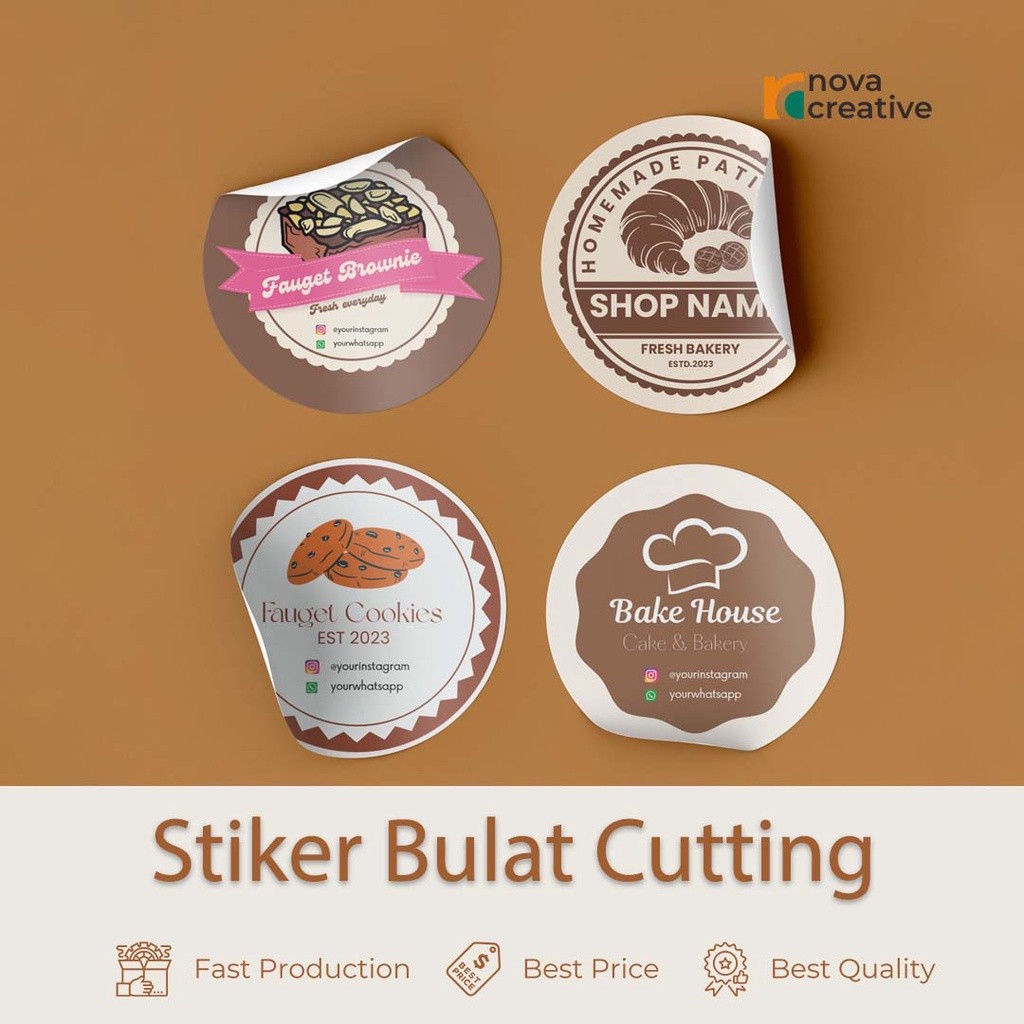 Jual Stiker Bulat Cutting, Stiker Segel, Stiker Makanan, Stiker Olshop ...