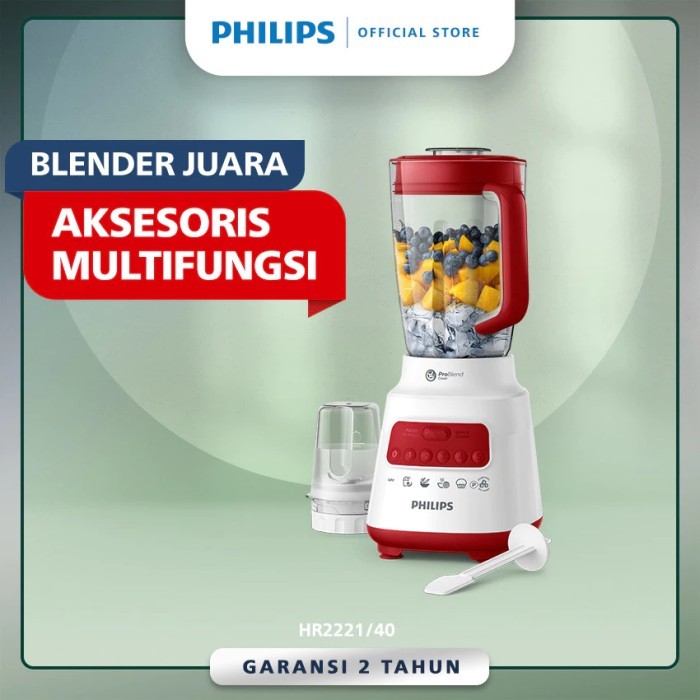 Jual Philips HR-2221 Blender Plastik Jar 2. Liter Pro Blend Crush ...