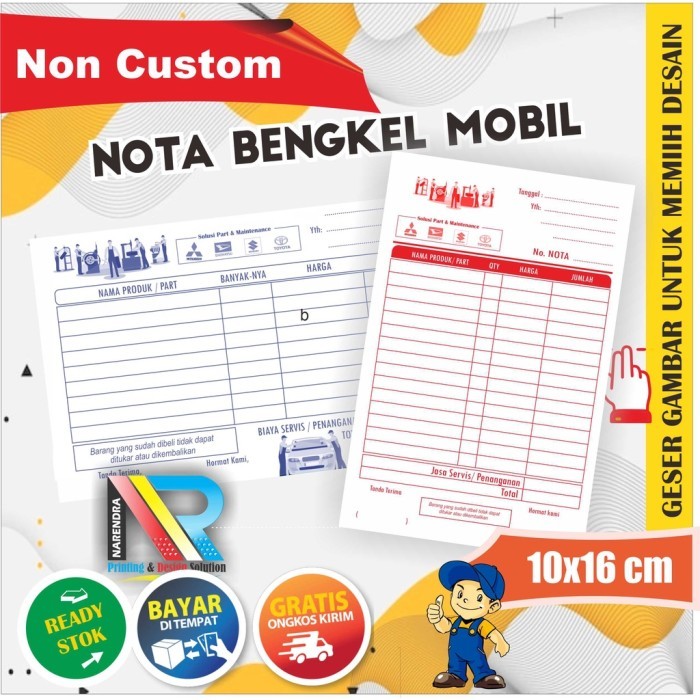 Jual TERMURAH Nota Bengkel Mobil Servis dan Part 2 ply Rangkap | Shopee ...