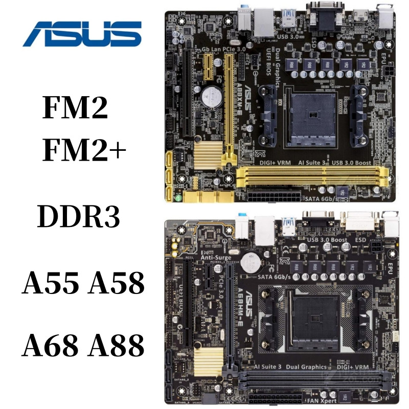 Jual Motherboard ASUS FM2+ A55BM-E/A68HM-E/A58M-K/A88XM-A Motherboard 904-pin DDR3 Motherboard ...