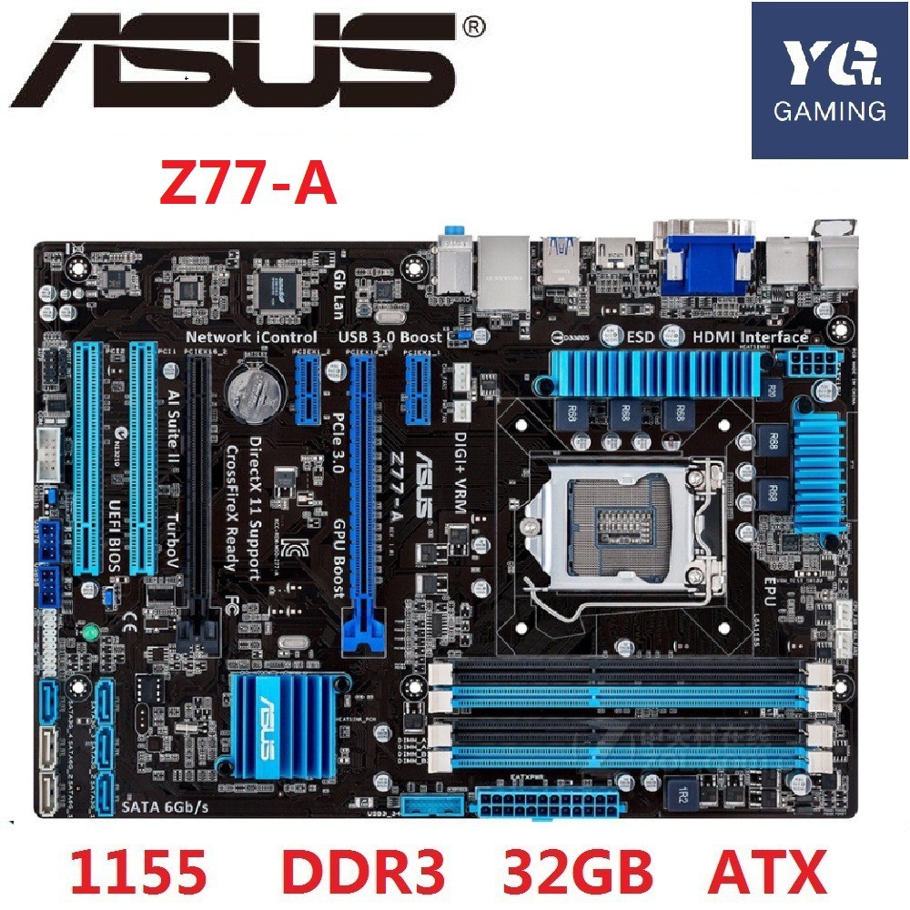 Jual Motherboard Desktop ASUS Z77-A Soket Z77 LGA 1155 i3 i5 i7 DDR3 32G ATX UEFI BIOS Asli ...