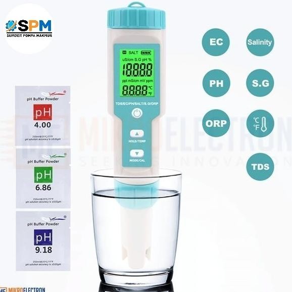 Jual Alat Ukur Kualitas Air 7In1 Salt Orp Ph Tds Ec Meter Salinity ...