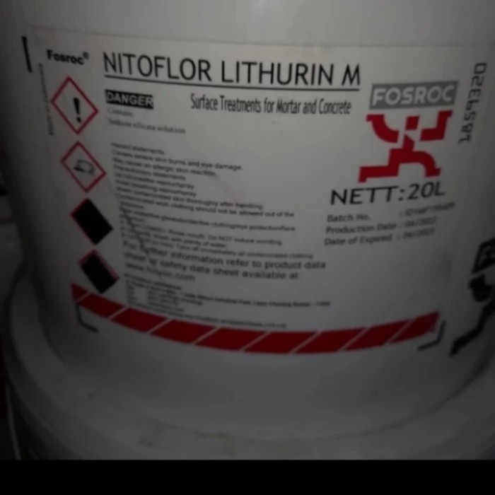 Jual FOSROC Liquid floor hardener Nitoflor Lithurin M @ 20 liter/pail ...