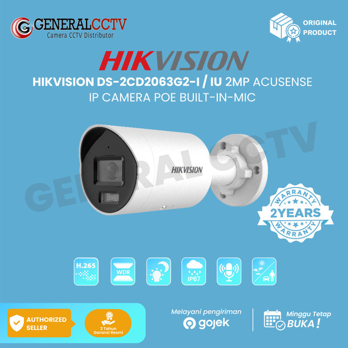 Jual HIKVISION DS-2CD2063G2-I / IU (AUDIO) 6MP NETWORK IP CAMERA ACUSENSE | Shopee Indonesia
