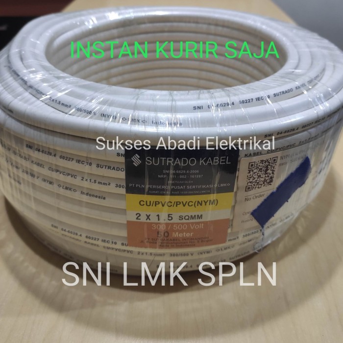 Jual KABEL TUNGGAL NYM 2X1.5 2 X 1.5 SUTRADO SNI OJOL SETARA ETERNA SUPREME | Shopee Indonesia