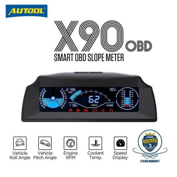 Jual Autool OBD2 CAR HEAD-UP Display Slope Meter Inclinometer HD LCD ...