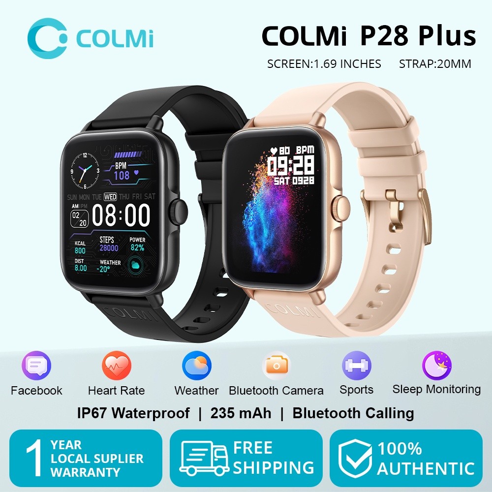 Jual COLMI P28 Plus Smart Watch Bluetooth Calling IP67 Tahan Air Heart ...