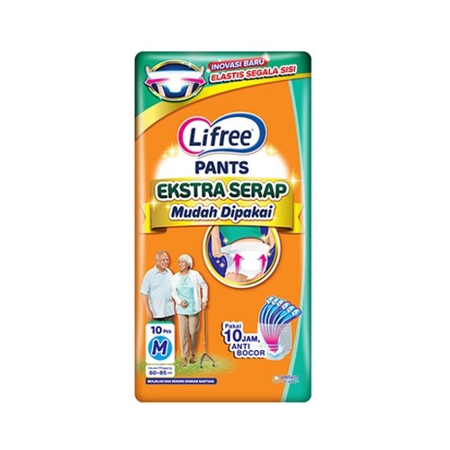 Jual Lifree Pants Extrak Serap Ukuran 60-85cm (M) Isi 10 Pcs / Popok Dewasa / Perawatan Diri ...