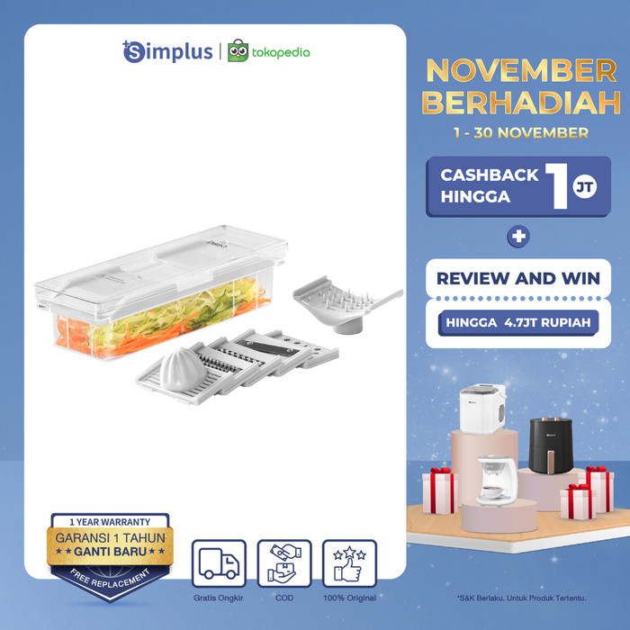 Jual TERLENGKAP Simplus x INSSA Parutan Multifungsi Dengan 5 Jenis Mata Pisau Stainless Steel ...