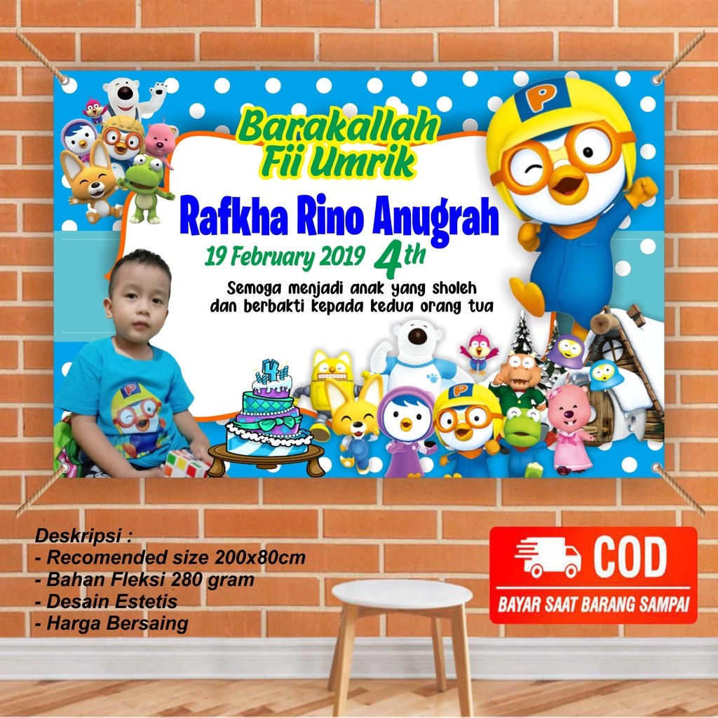 Jual PROMO DISKON GEDE !! Banner / Backdrop Ulang Tahun Anak Custom ...