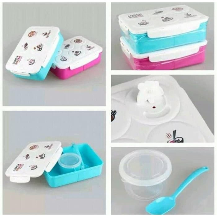 Jual Produk Ready LUNCH BOX YOOYEE 513 PINK & BLUE | Shopee Indonesia