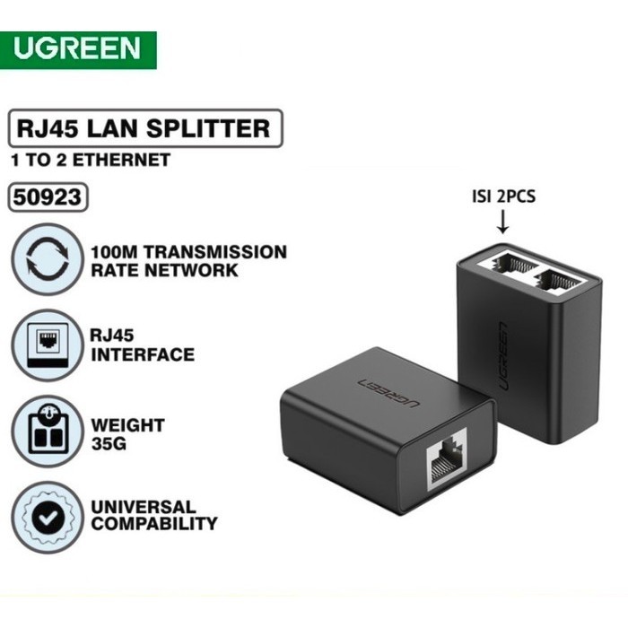 Jual Ugreen Splitter Rj45 Lan 1 To 2 Network - Black (50923) | Shopee ...