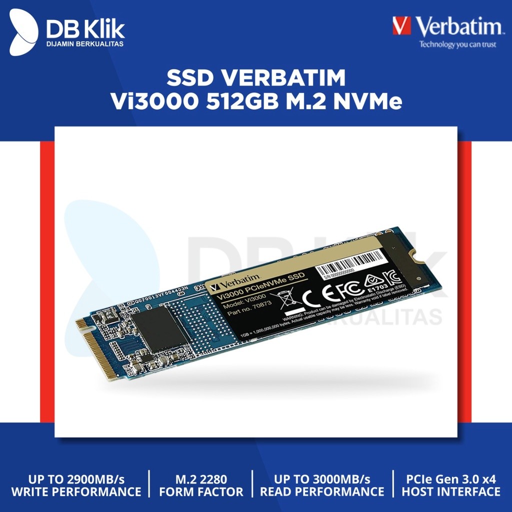 Jual Verbatim Ssd Vi3000 512Gb M.2 Nvme- Ssd 512Gb Vi3000 Nvme M.2 ...