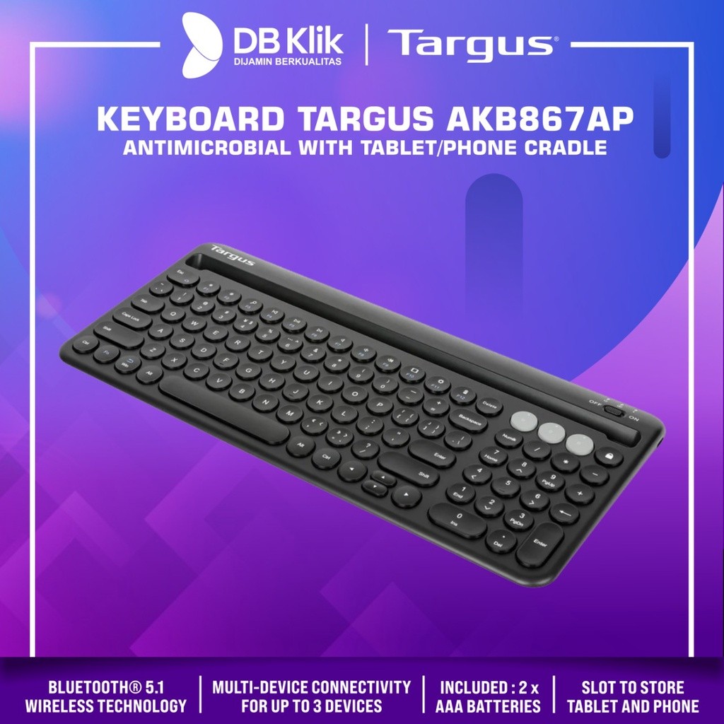 Jual Targus Keyboard Akb867Ap Antimicrobial Tablet Stand Bluetooth 3 ...