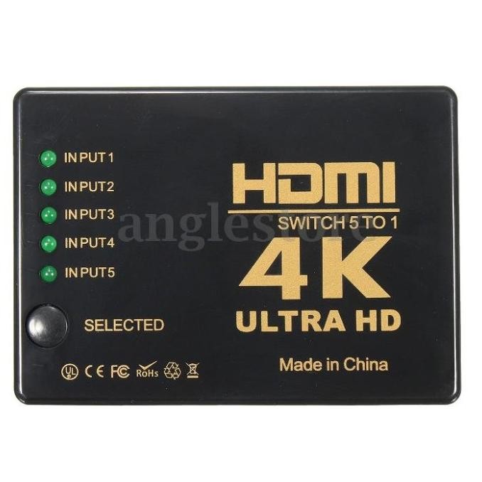 Jual HDMI Switcher 5 Port 4K x 2K MHL 3D + Remote Splitter Spliter ...