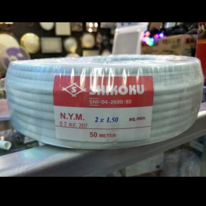 Jual Kabel Shikoku Nym 2X1.5 Mm / Kabel Tunggal 50 Meter Sni | Shopee ...