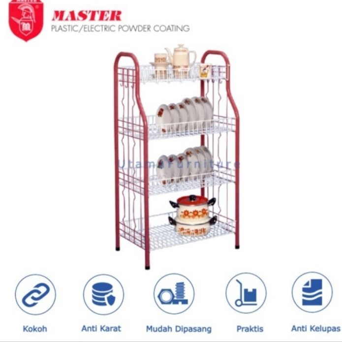 Jual Produk Ready Rak Piring Master 4 Susun/Rak Piring Besi Master 4 ...