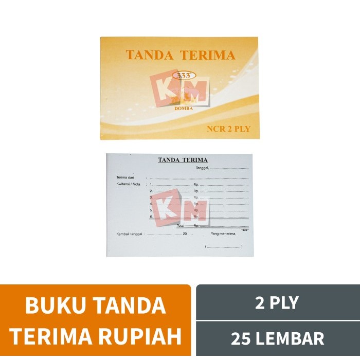 Jual Buku Tanda Terima Rupiah Rp Uang Rangkap 2 Ply 333 Isi 25 Lembar ...