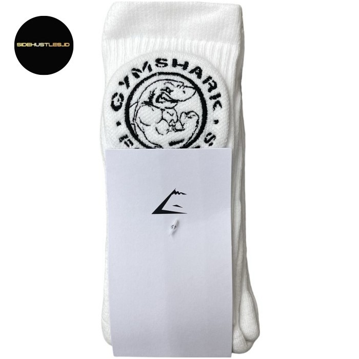 Jual GYMSHARK Legacy Crew Socks 2pk White (100% Original) Gym Shark ...