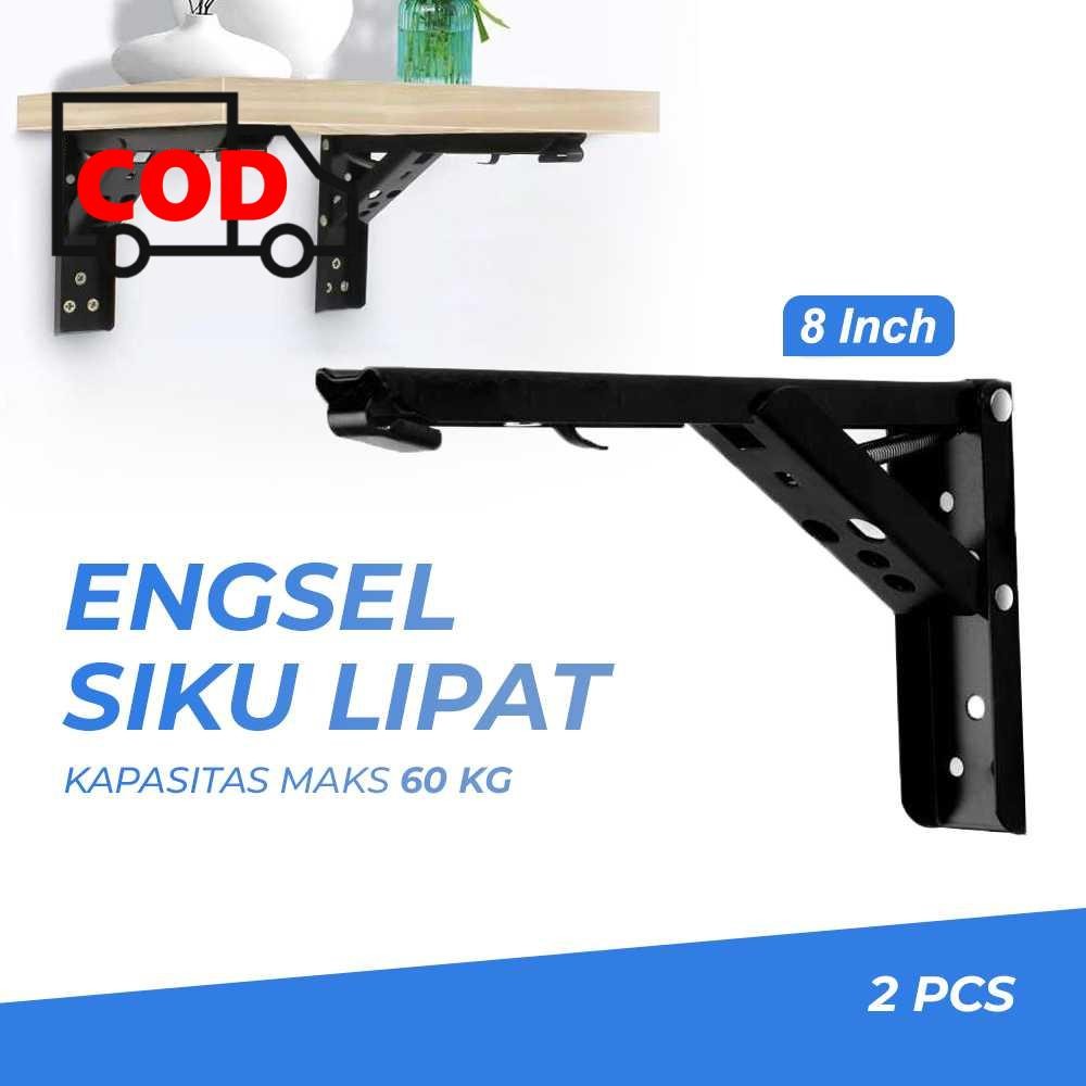 Jual Breket Siku Rak Dinding Besi Ambalan Bracket 60kg 2 PCS Penyangga ...