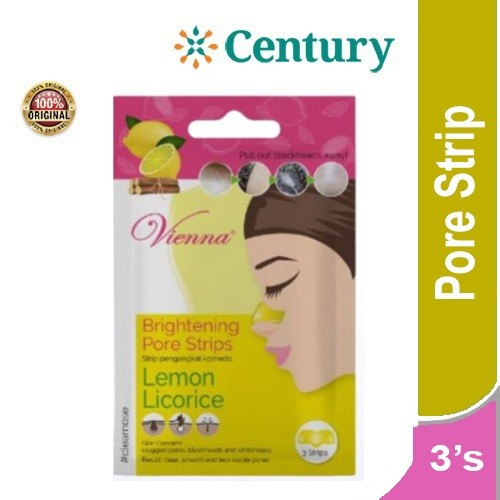 Jual VIENNA BRIGHTENING PORE STRIPS LEMON LICORICE 3`S / KECANTIKAN ...