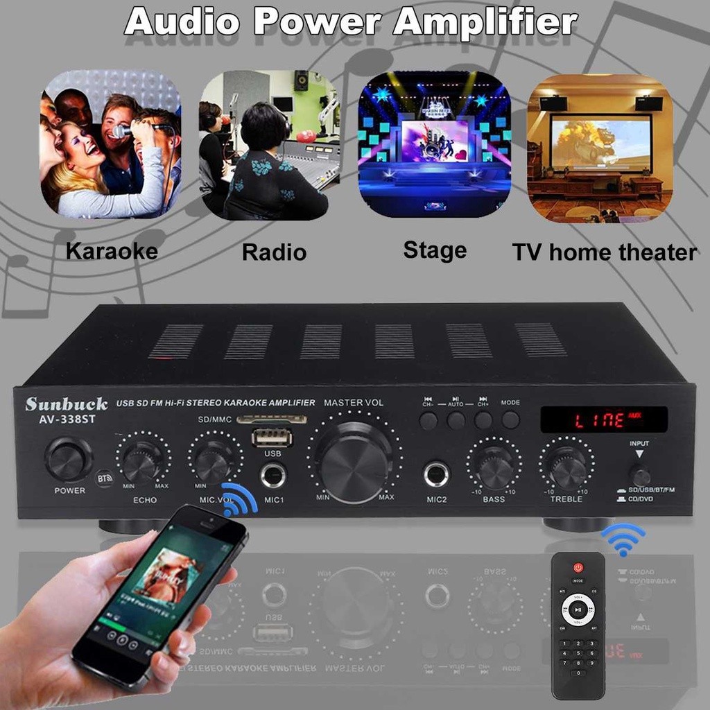 Jual Sunbuck 2000W Penguat Daya 5 Saluran Home HIFI Penguat Audio ...