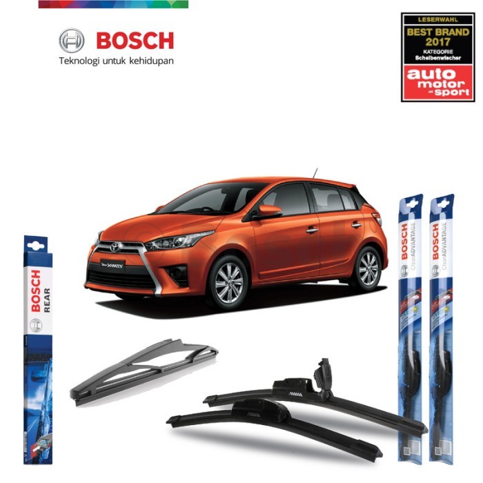 Jual Wiper Toyota Yaris 2013 On Depan Belakang Frameless Bosch Shopee