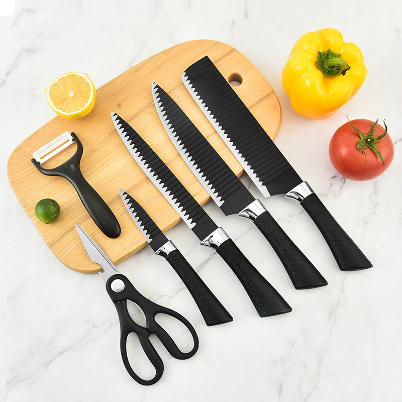 Jual 6PCS Kitchen Knife Set Stainless Steel Cutlery Set Chef Knives ...