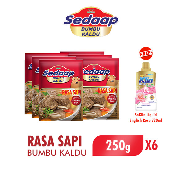 Jual Sedaap Bumbu Kaldu Sapi 250 gr x6 Free So Klin Liquid Detergent ...