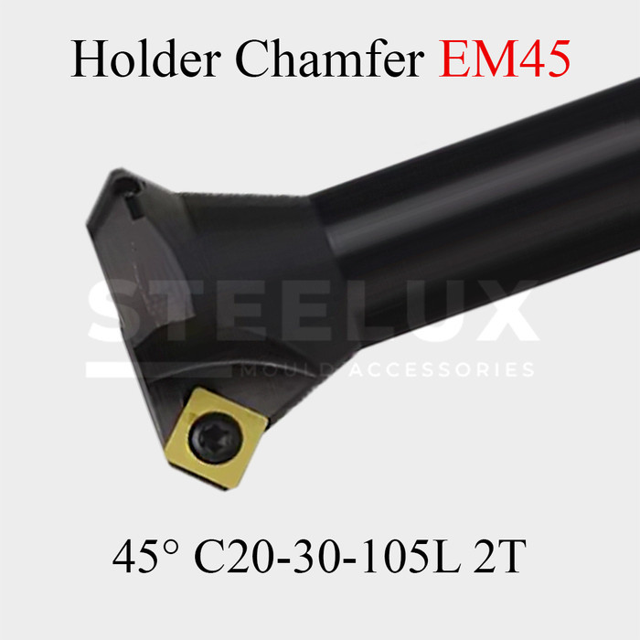 Jual Holder Milling Chamfer EM45 C20-30-105L 2T Flute 45 Derajat Insert ...