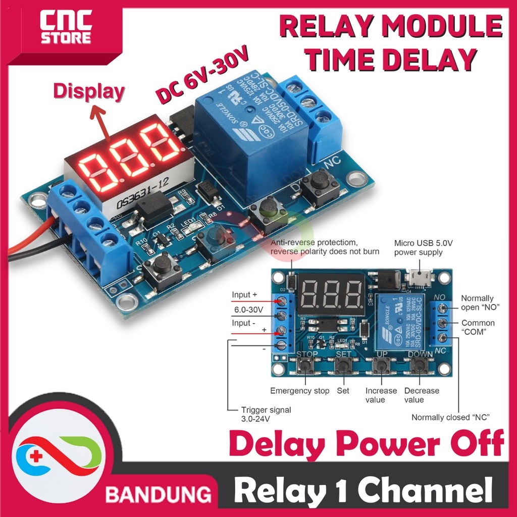 Jual RELAY TIMER DISPLAY MODULE 1 CHANNEL DELAY POWER OFF | Shopee Indonesia