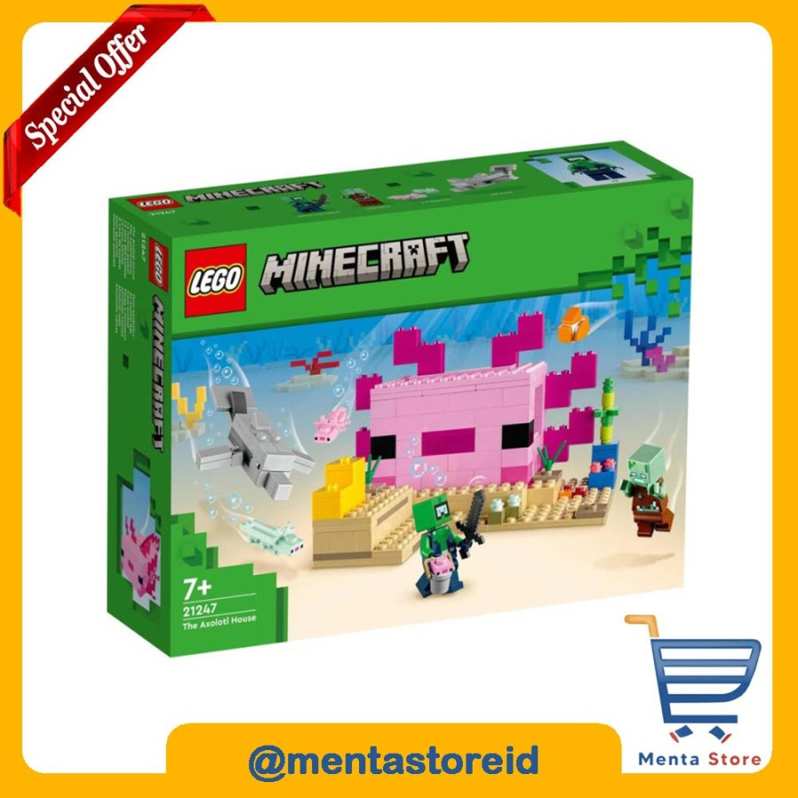 Jual LEGO Minecraft 21247 The Axolotl House Underwater Gameplay Cute ...