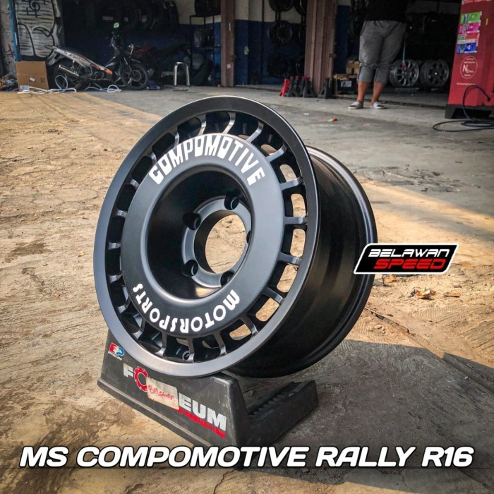 Jual VELG MOBIL RALLY COMPOMOTIVE HSR RL RING 16 BLACK untuk Jimny ...