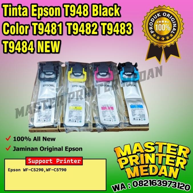Jual Tinta Cartridge T948 Epson Black Color WF-C5290 WF-C5790 - 1 set | Shopee Indonesia