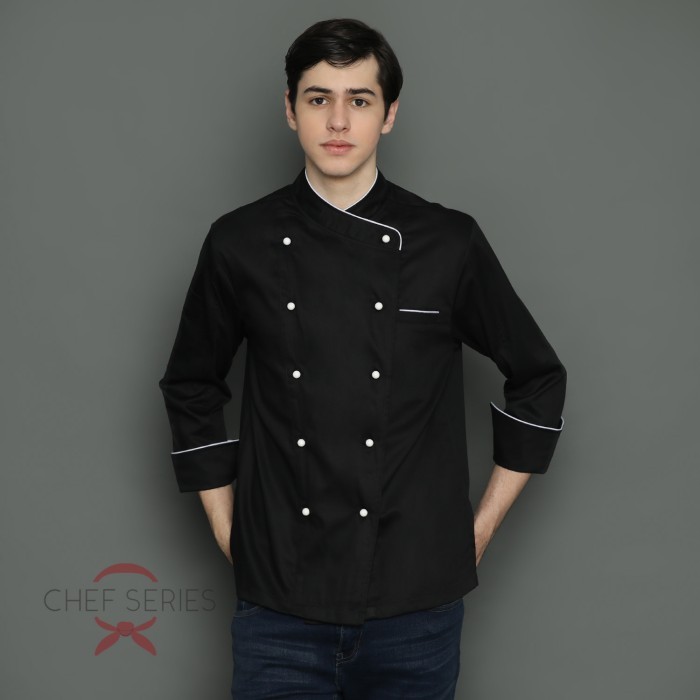 Jual Jual Chef Series Prime Series Tangan Panjang Baju Koki - Hitam ...