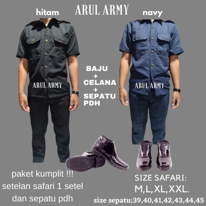 Jual Jual PAKET BAJU SERAGAM SAFARI SECURITY SATPAM SUPIR SEPATU PDH ...