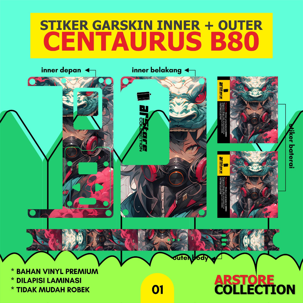 Jual Stiker Label Centa B80 Motif 001 Casing/Case Stiker Skin Wrap ...
