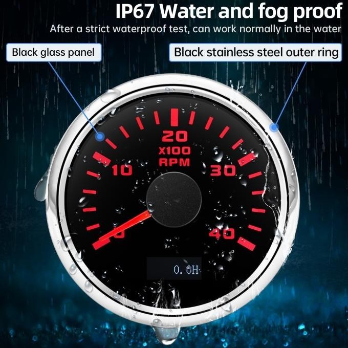 Jual 3000/4000/6000/7000/8000RPM 52mm Tachometer With Red Backlight ...