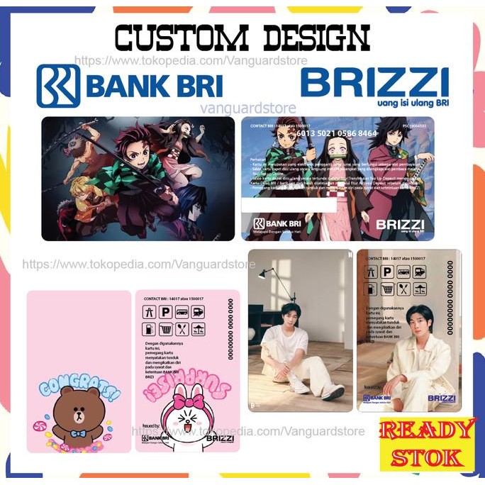 Jual Tersedia CUSTOM KARTU EMONEY ETOLL BRI BRIZZI SALDO NOL 2 SISI ...
