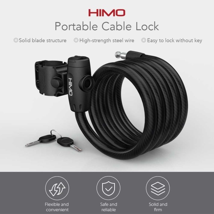 Jual HIMO L150 Portable Cable Lock Anti-Theft Kunci Gembok Sepeda dan ...
