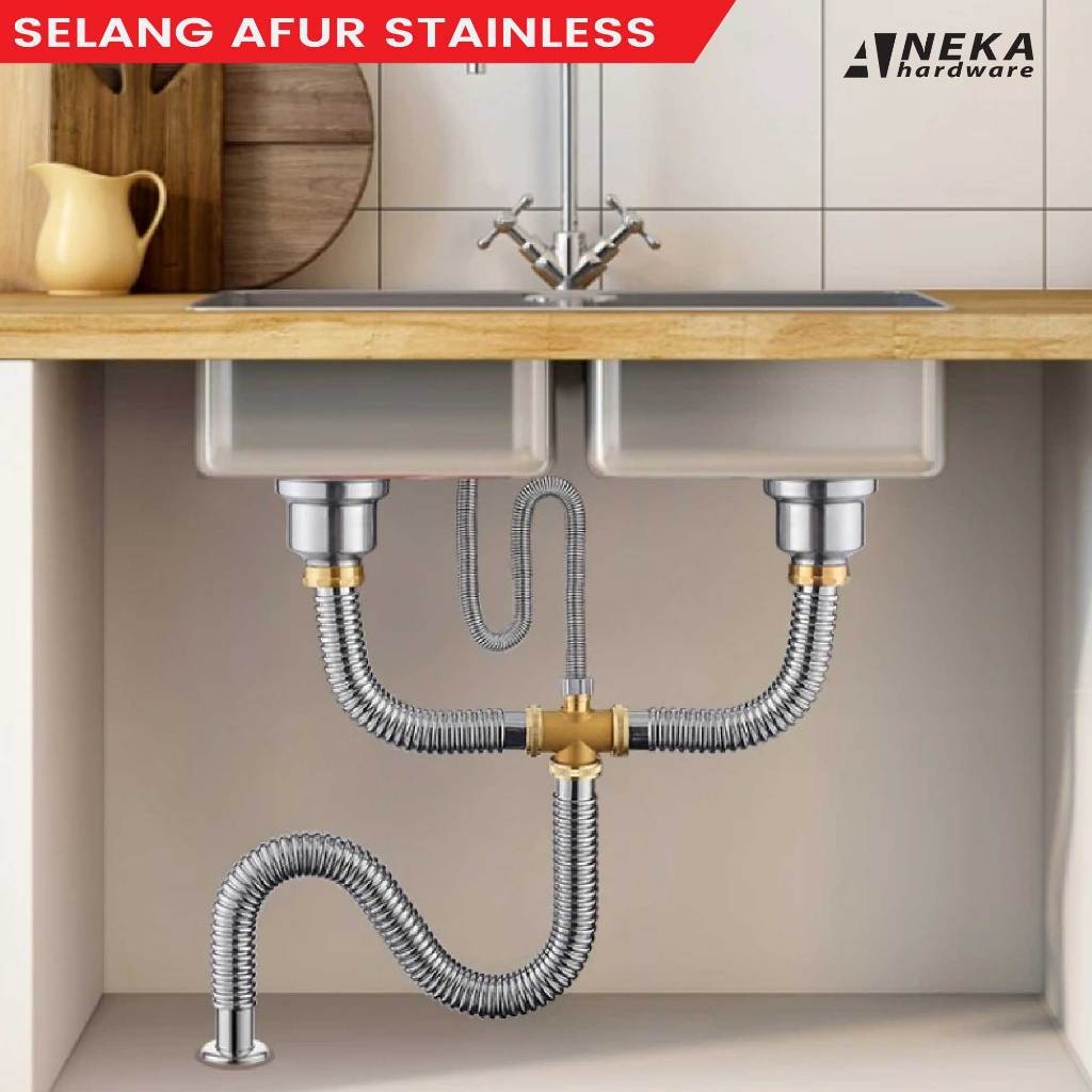 Jual Selang+Afur Sink Pembuangan Bak Cuci Piring Stainless Steel ...