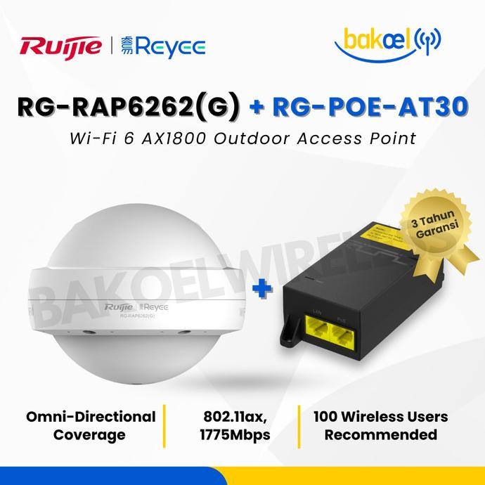 Jual BEBAS ONGKIR - Ruijie RG-RAP6262(G) Wi-Fi 6 Outdoor Access Point ...
