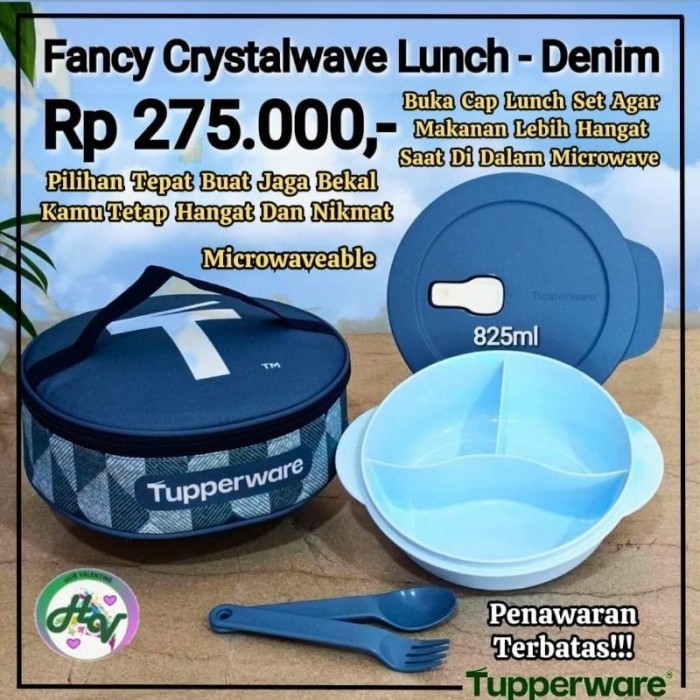 Jual tempat makan dengan tas Tupperware Fancy Crystalwave Lunch Set ...
