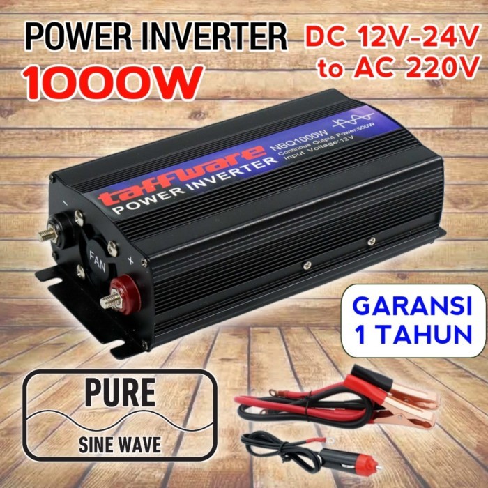 Jual HARGA DISC - Power Inverter 1000 Watt Pure Sine Wave DC 12V ke AC 220V Taffware PSW ...