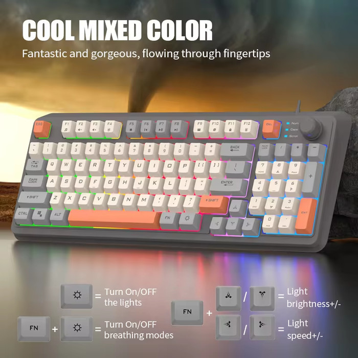 Jual Gaming Keyboard K820 - RGB Light Wired Keyboard / Mechanical Feel ...